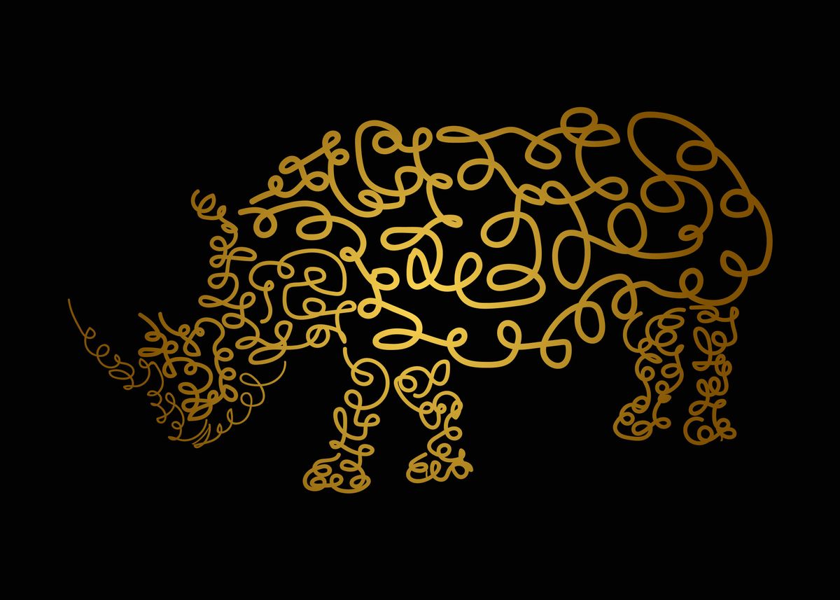 'javan rhinoceros' Poster, picture, metal print, paint by Uda Buyung ...