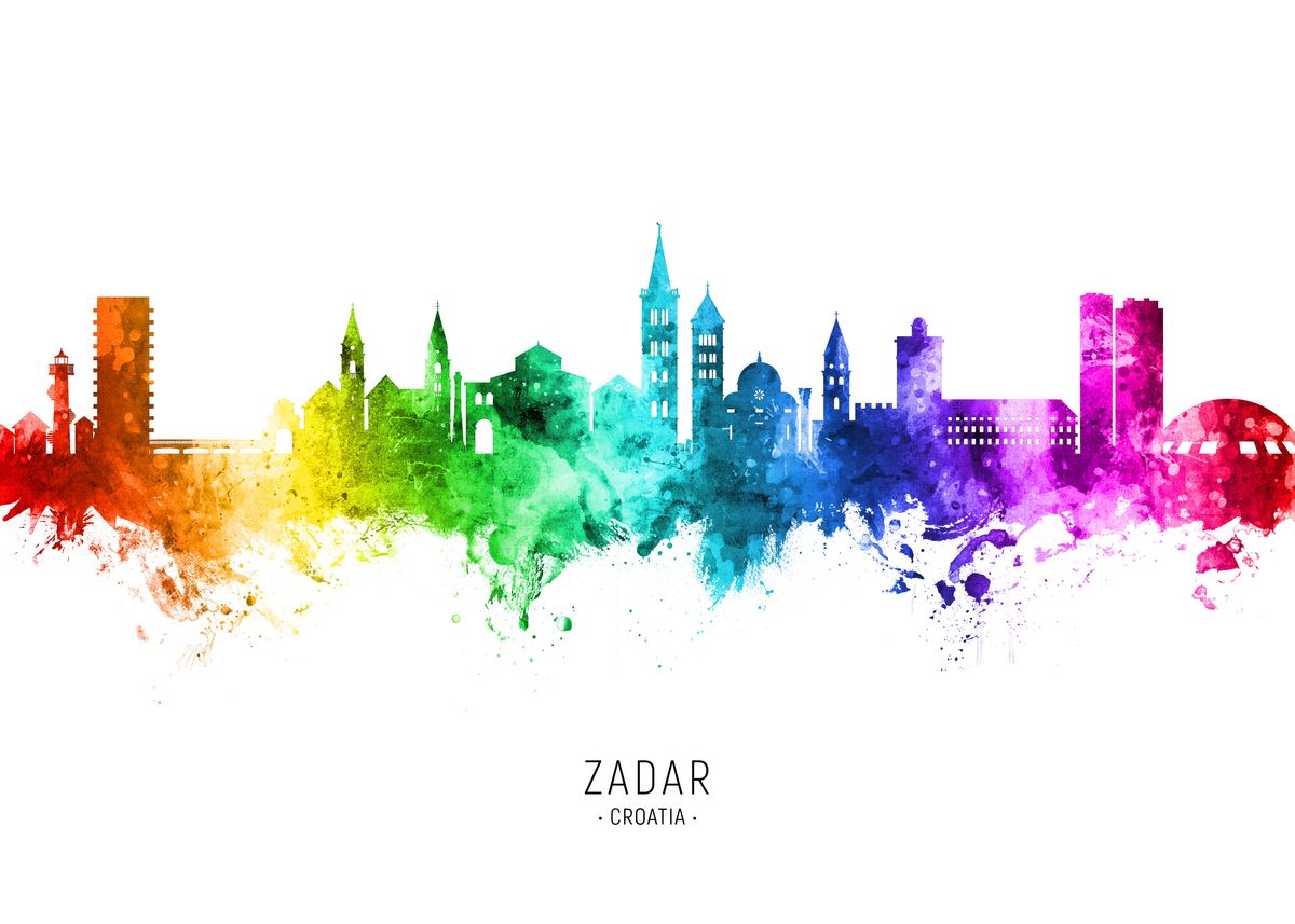 'Zadar Skyline Croatia' Poster, picture, metal print, paint by Michael ...