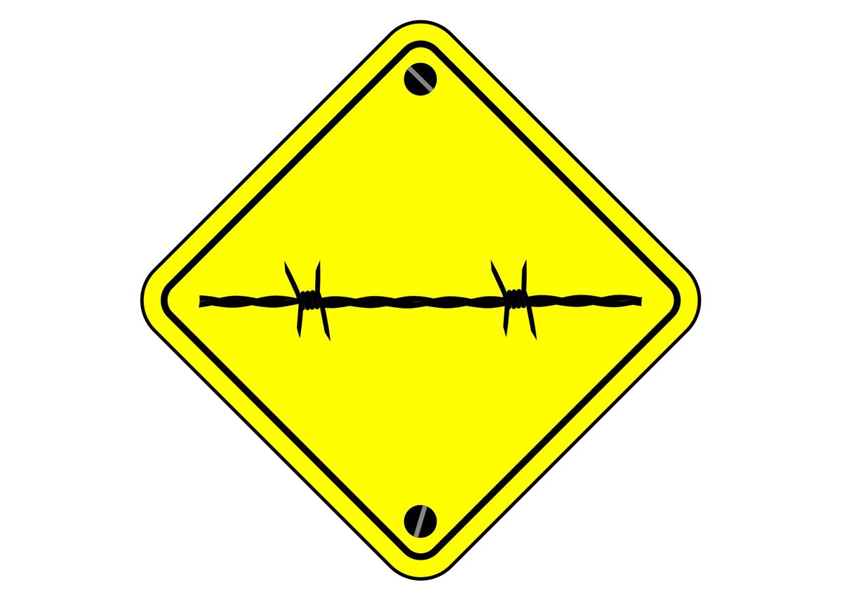 'Barbed Wire Warning Sign' Poster by HomeStead Digital | Displate