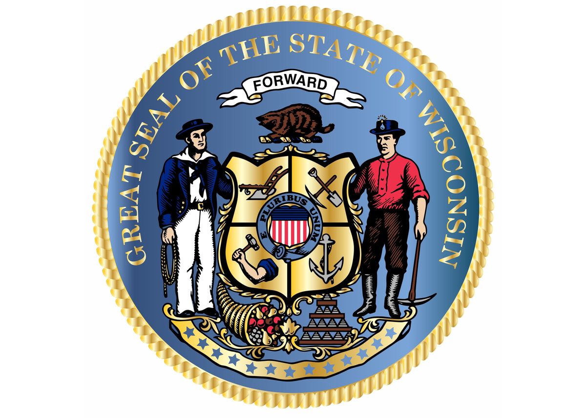 'Wisconsin State Seal' Poster, picture, metal print, paint by HomeStead ...
