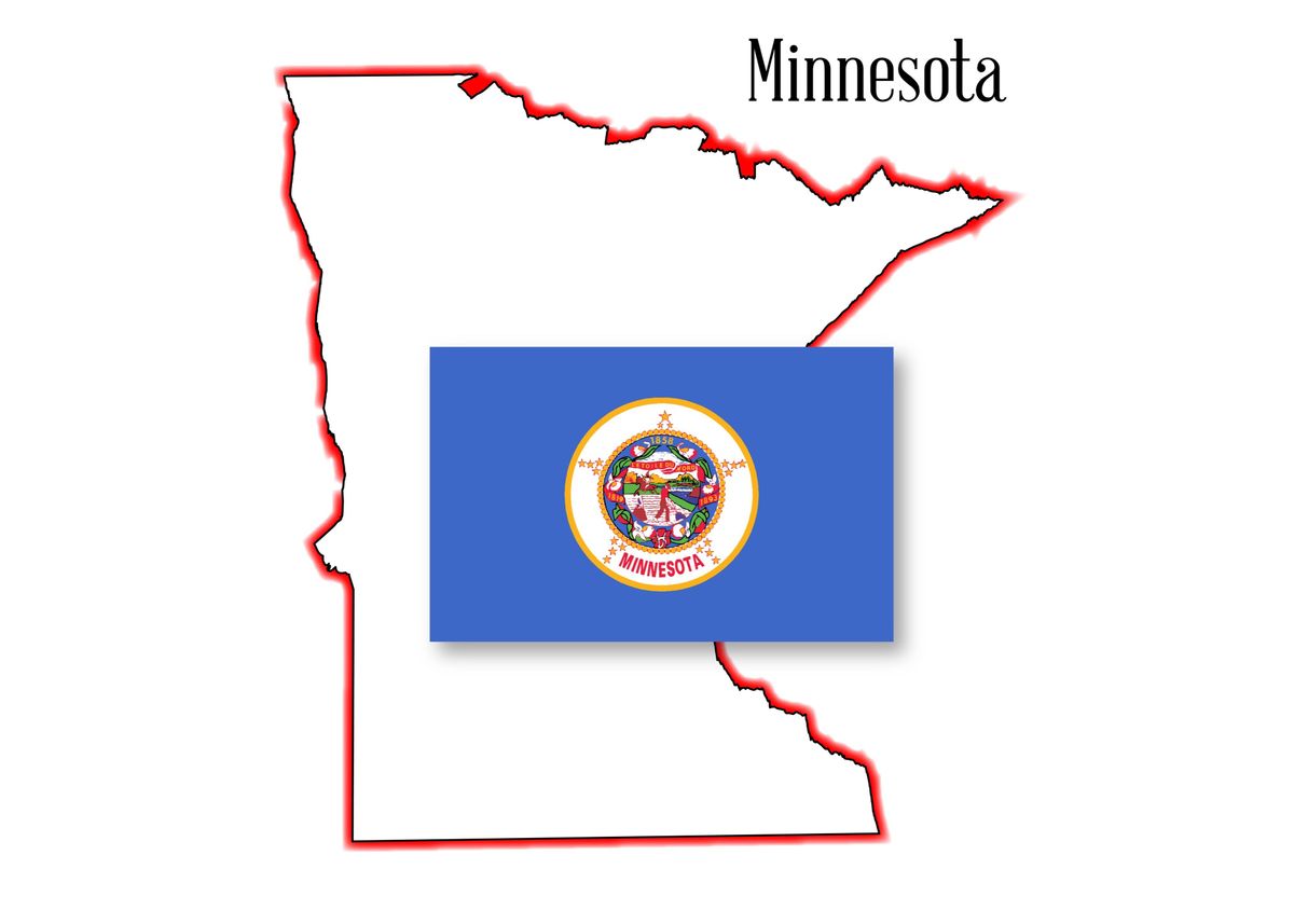 'Minnesota State Map' Poster, picture, metal print, paint by HomeStead ...