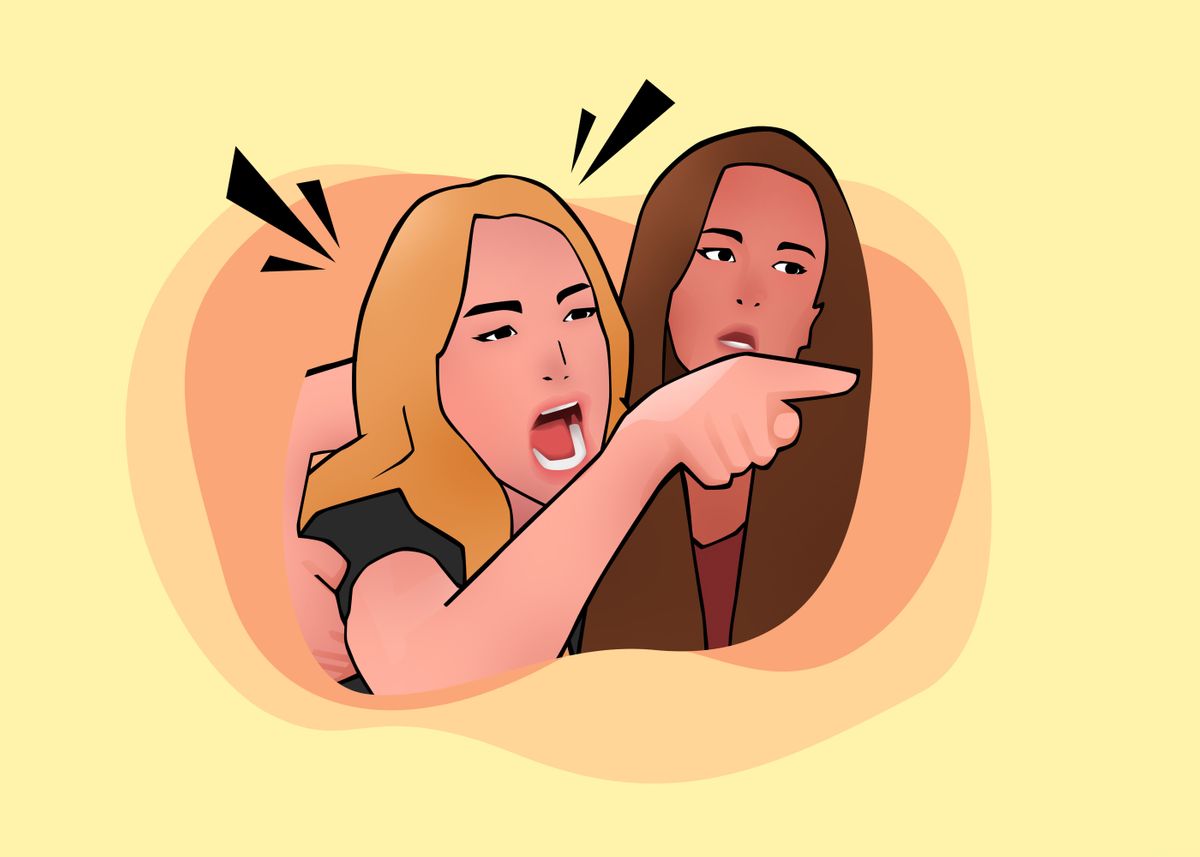 'Yelling Woman Meme Cartoon' Poster, picture, metal print, paint by ...