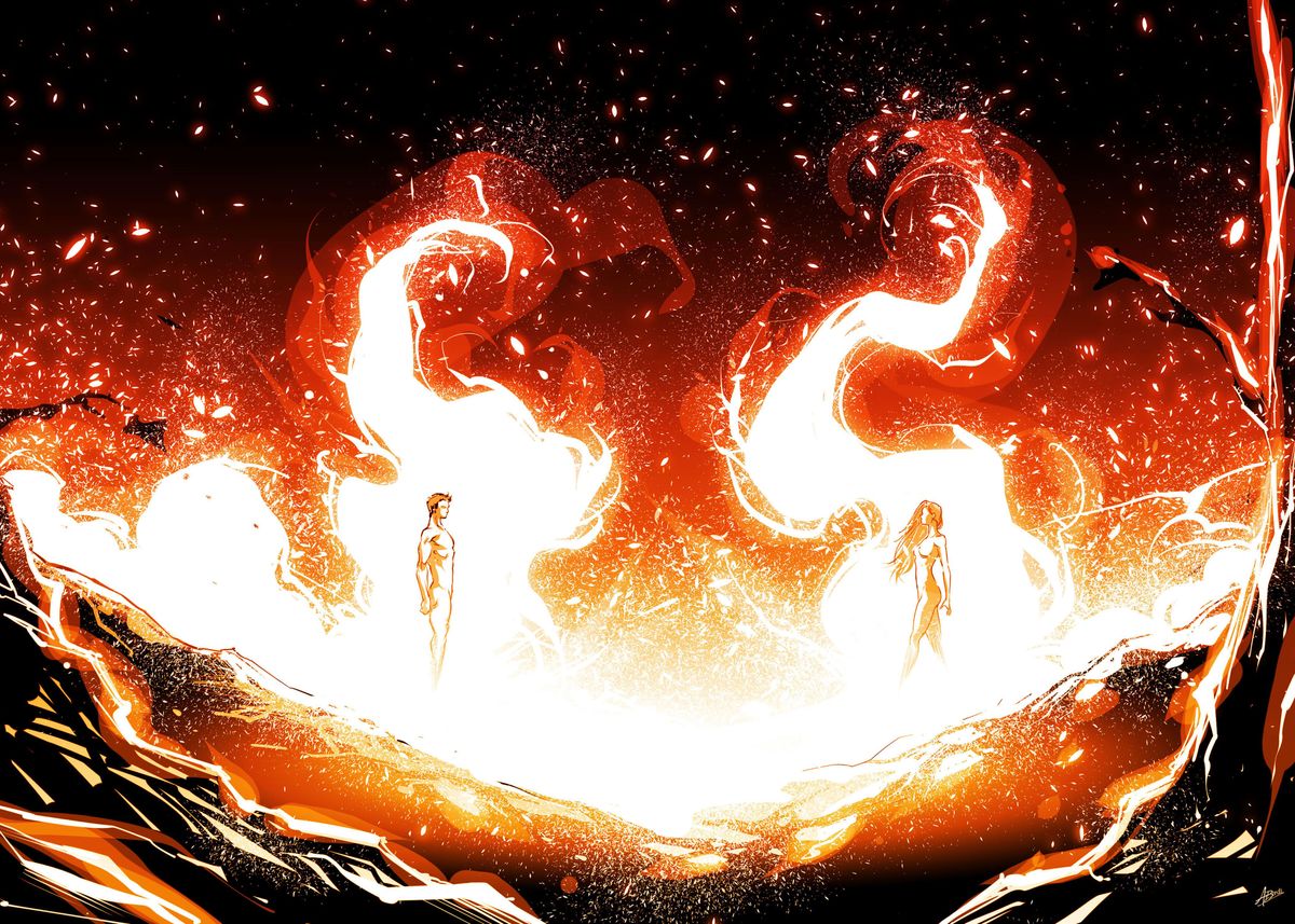 'The Flames Ember' Poster, picture, metal print, paint by Amrit Birdi ...