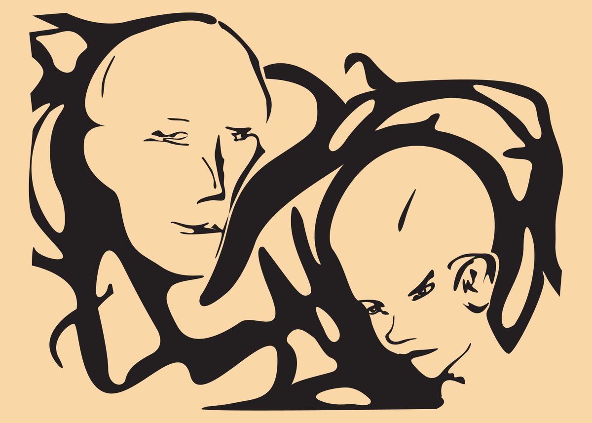 'Abstract art two people' Poster by Nenad | Displate