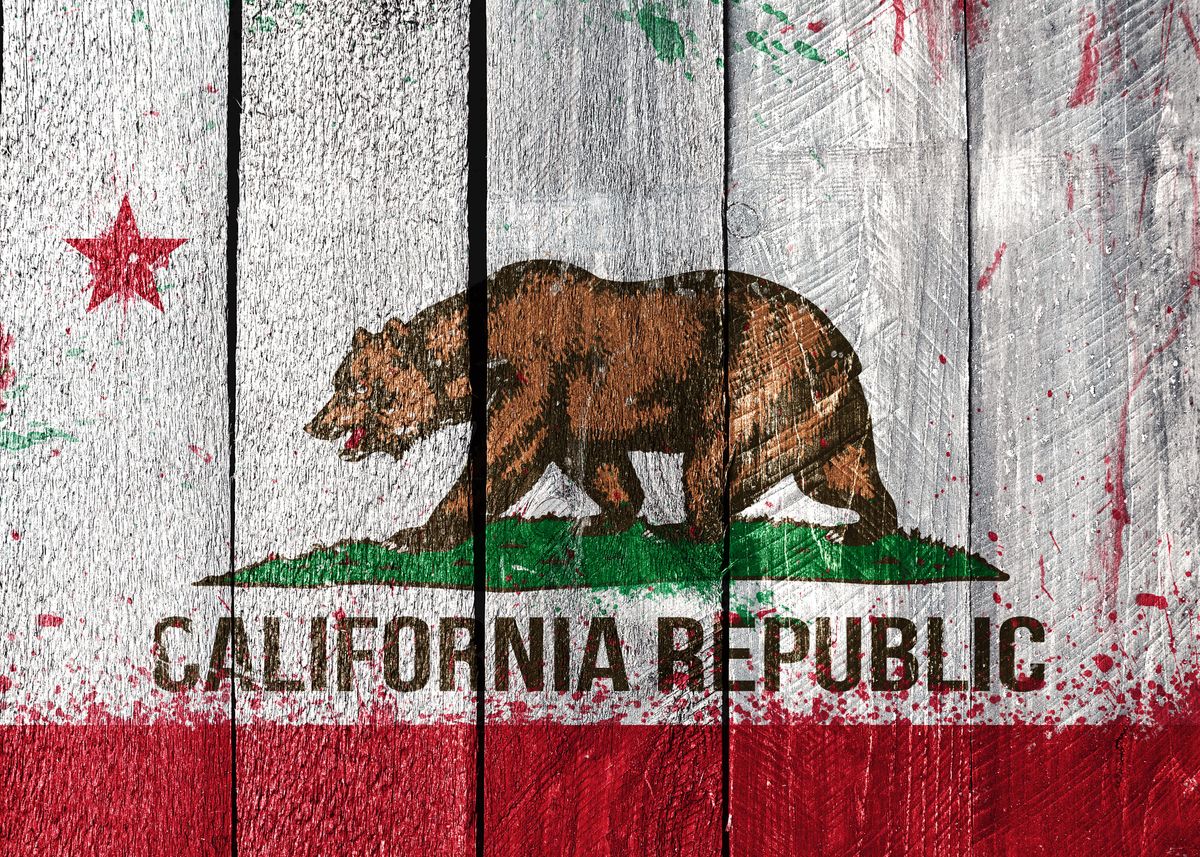 'CALIFORNIA FLAG' Poster, picture, metal print, paint by Giordano Aita ...