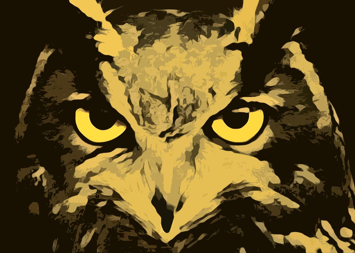 'OWL050' Poster, picture, metal print, paint by ANDRE MCKAY | Displate