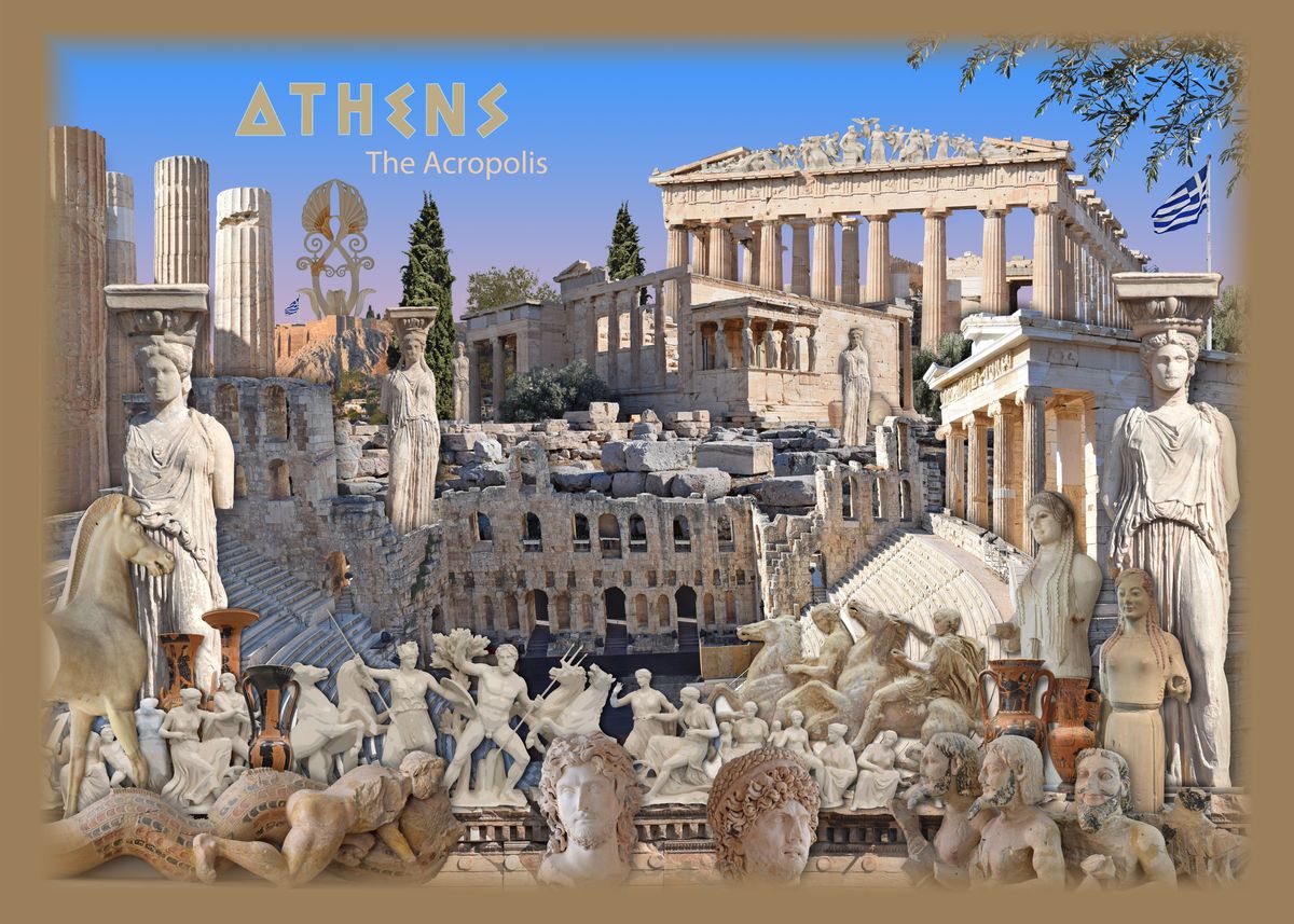 'The Acropolis in Athens' Poster, picture, metal print, paint by Mike ...