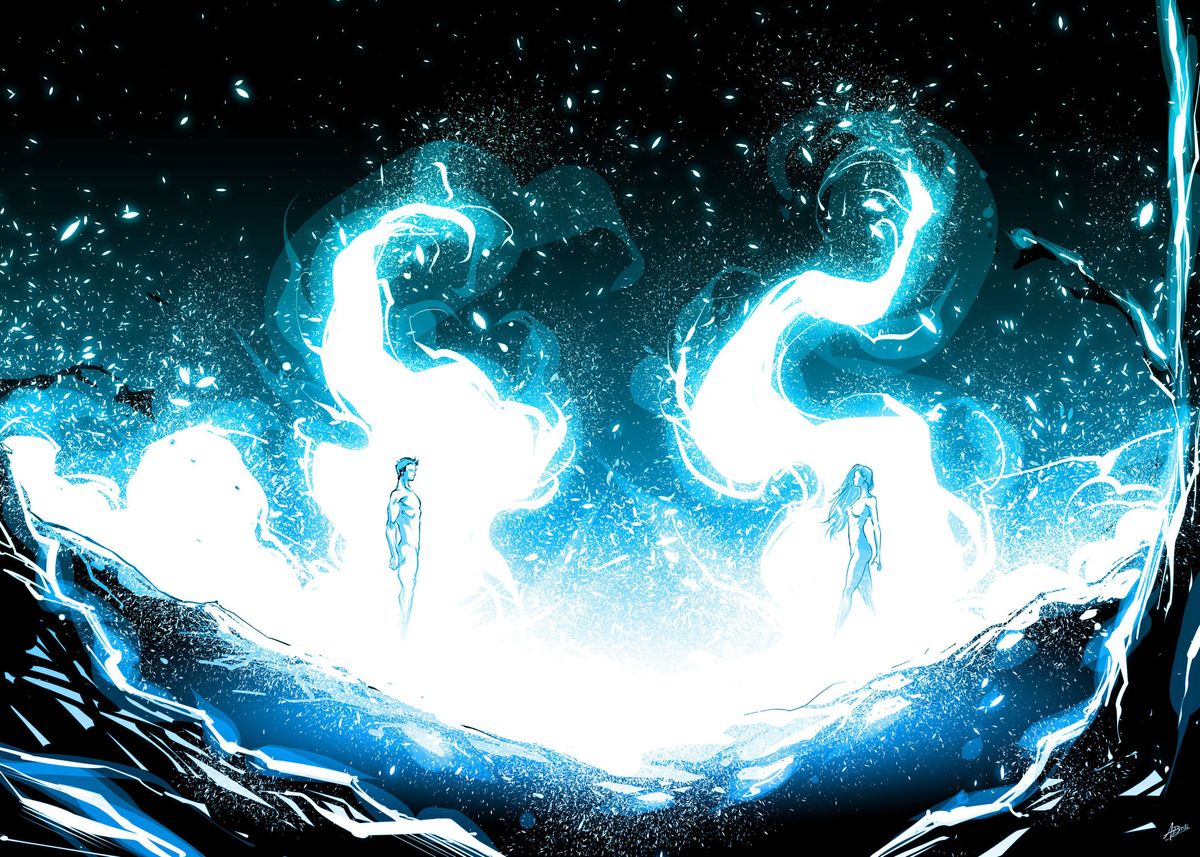 'The Flames Blue' Poster, picture, metal print, paint by Amrit Birdi ...