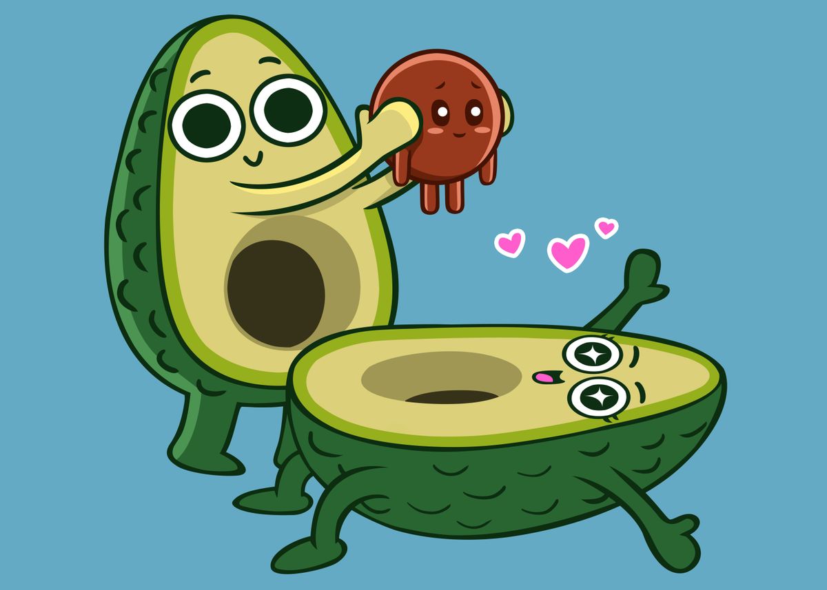 'Avocado Birth' Poster, picture, metal print, paint by Alberto Perez ...