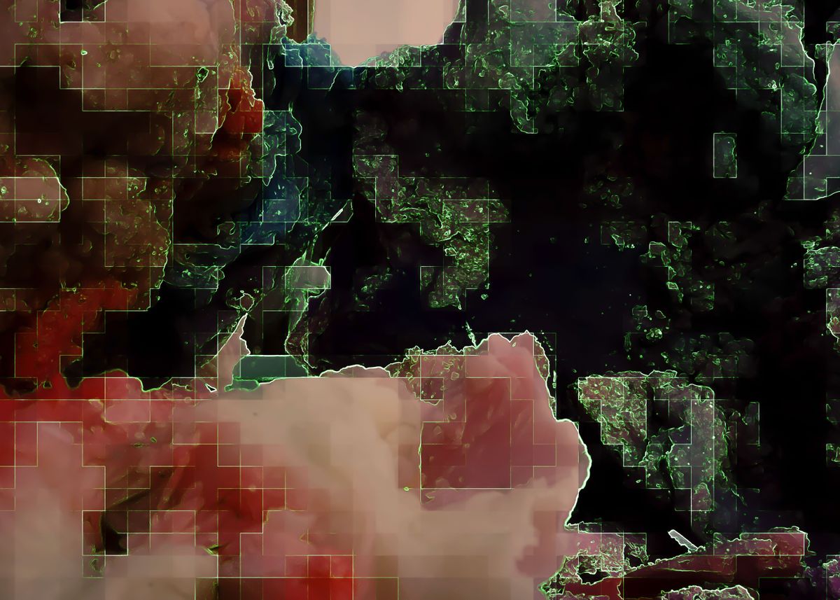 'Pixel Matrix III' Poster, picture, metal print, paint by Monoglyph ...