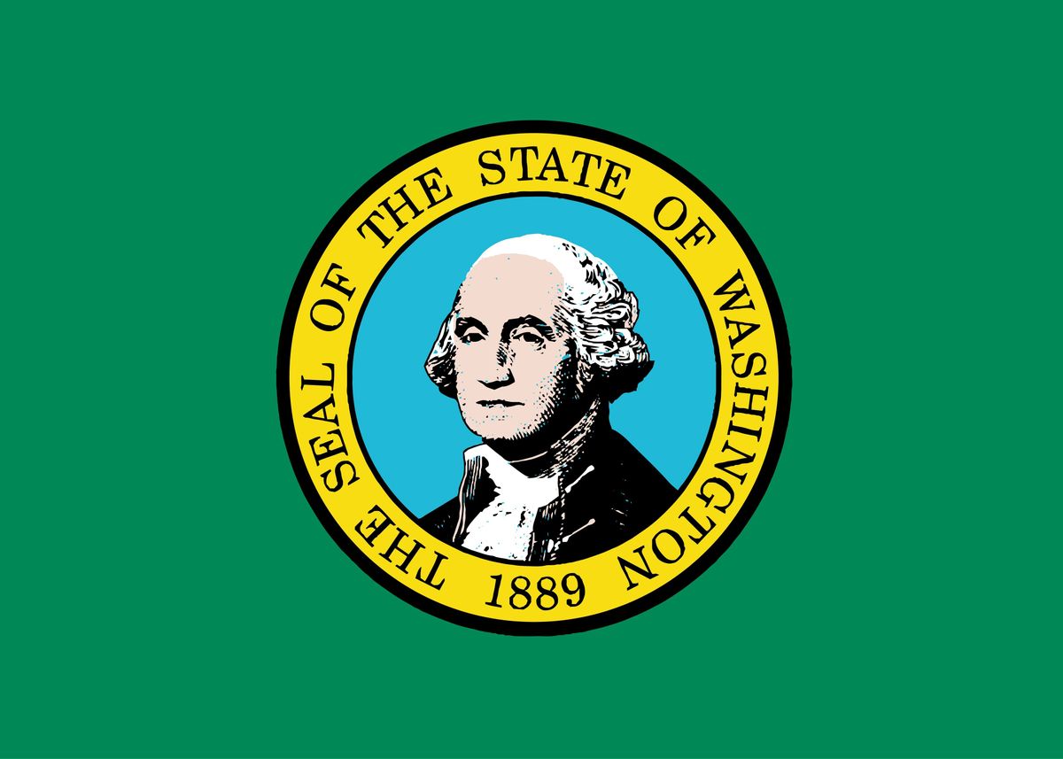 'Flag of Washington State' Poster, picture, metal print, paint by ...