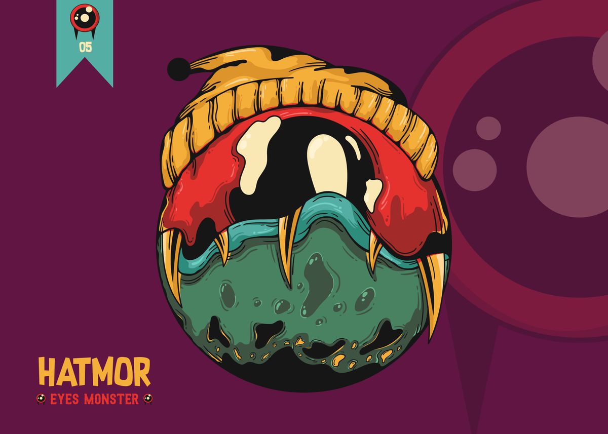 'Hatmor Monster Eyes' Poster, picture, metal print, paint by Kumilism ...