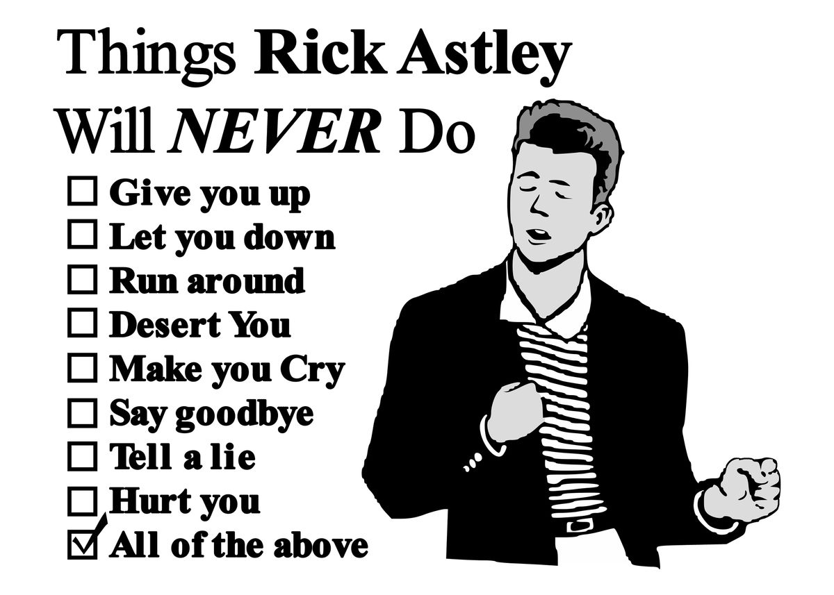 'Rick Astley' Poster, picture, metal print, paint by Filip Hellman ...