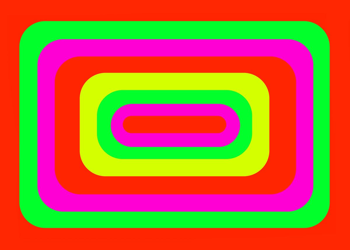 'Red Rounded Rectangles' Poster, picture, metal print, paint by Avery ...