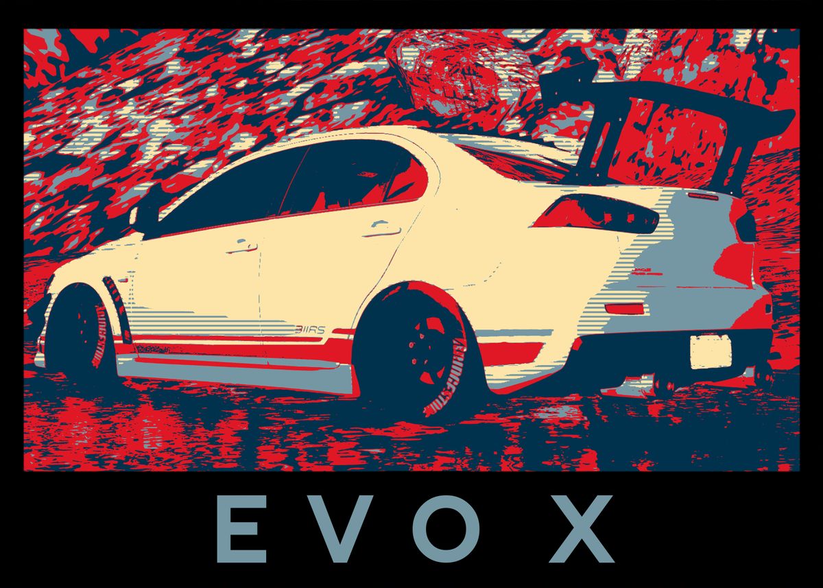 'EVO X Rear 2' Poster by NoMans | Displate