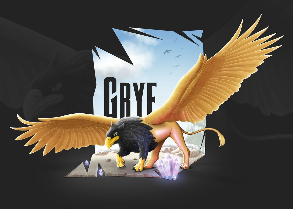 'Gryph' Poster, picture, metal print, paint by Paweł Bieniasz | Displate