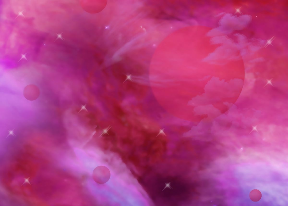 'Rose Pink Galaxy' Poster, picture, metal print, paint by Laureen ...