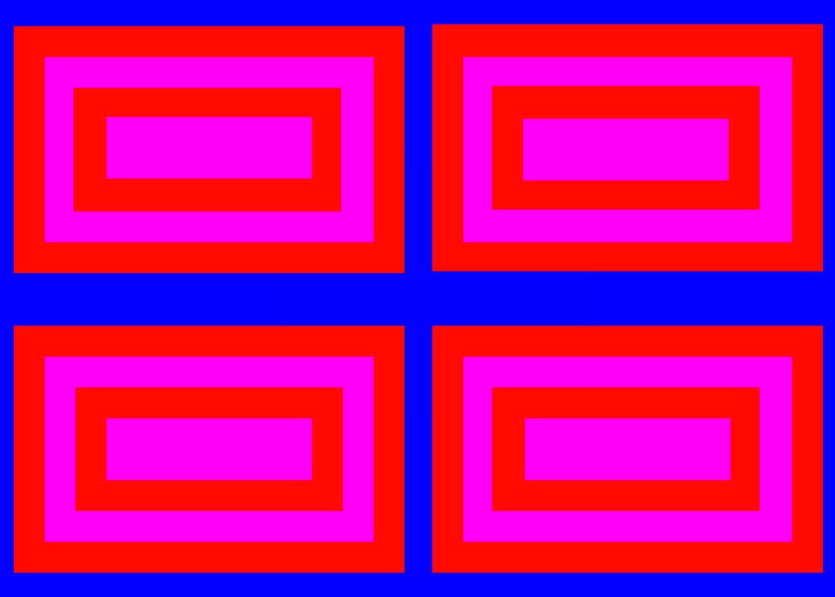 '4 Red Rectangles on Blue' Poster by Avery Knox | Displate