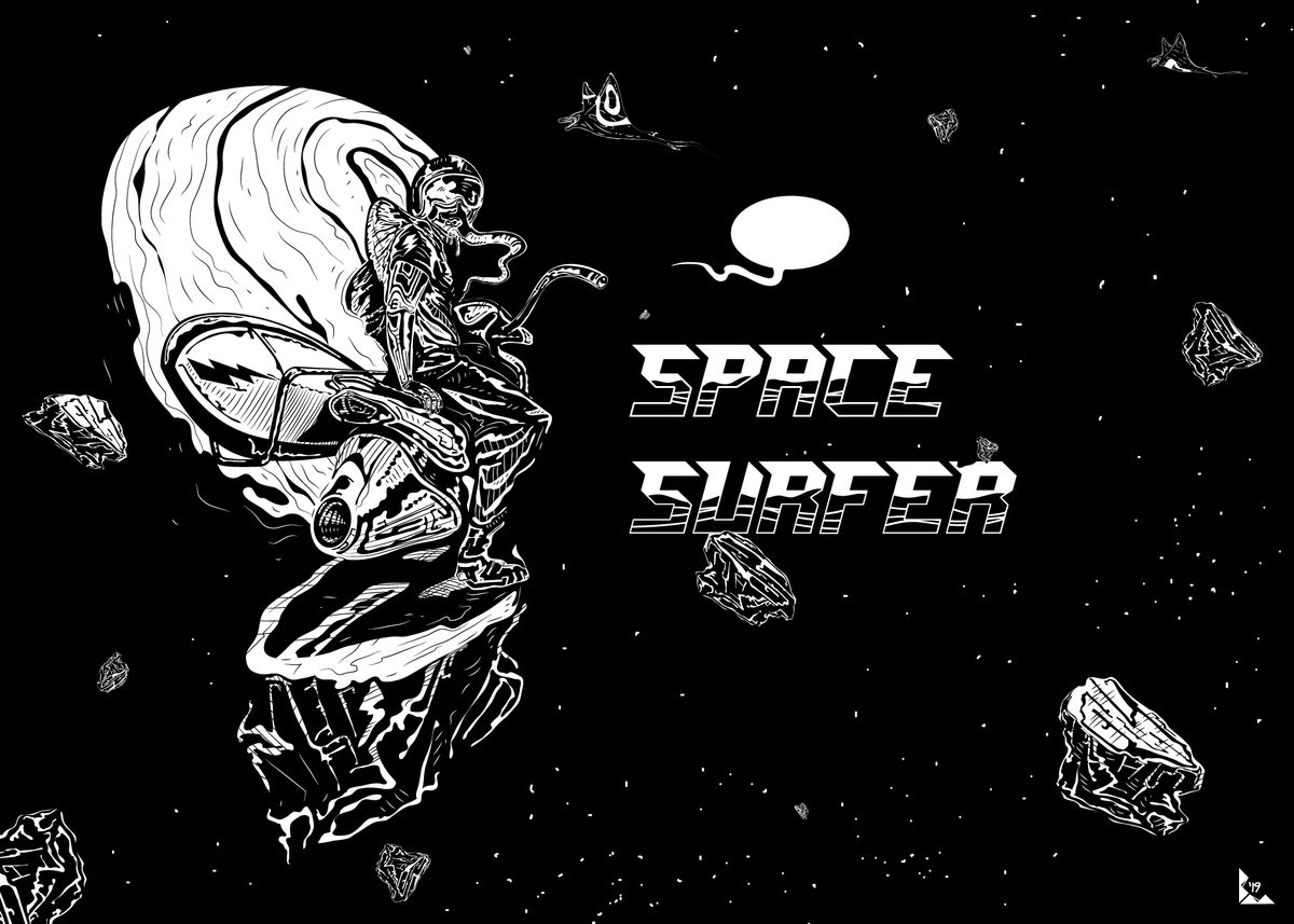 'The Space Surfer' Poster, picture, metal print, paint by Bogdan Moraru ...