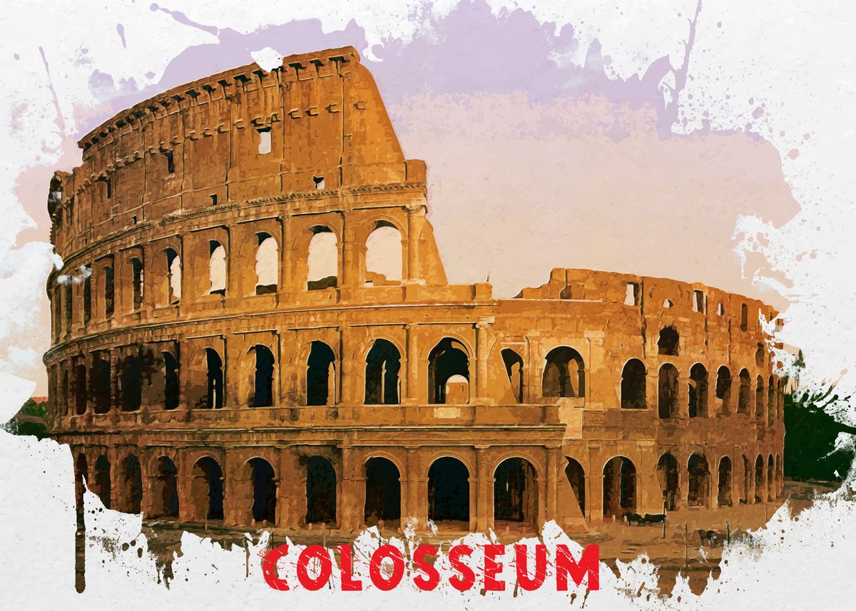'Colosseum' Poster, picture, metal print, paint by Anxhela Sufa | Displate