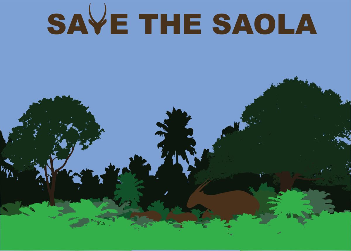 'Save the Saola' Poster, picture, metal print, paint by Sam Cobin ...