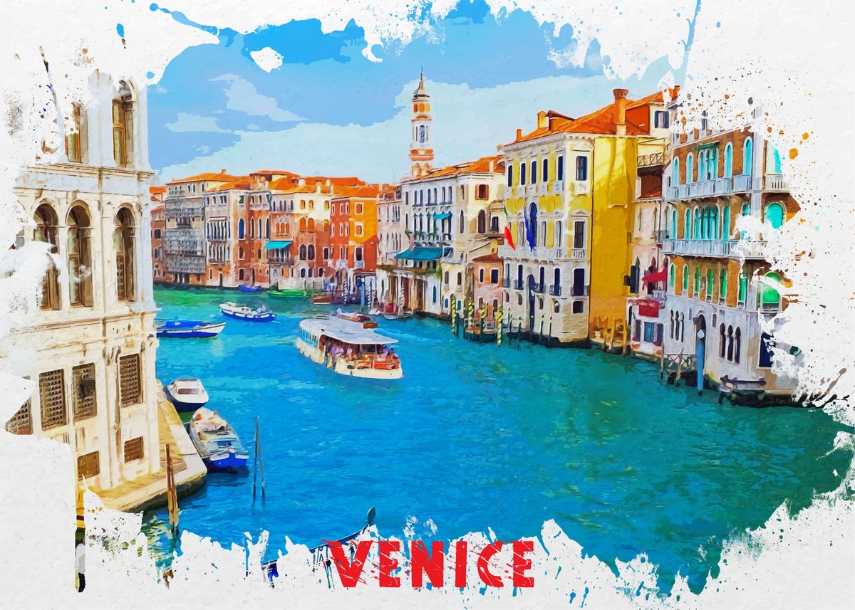 'Venice ' Poster, picture, metal print, paint by Anxhela Sufa | Displate