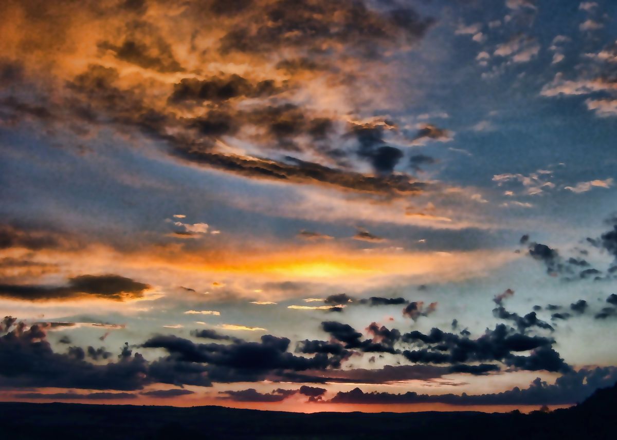 'Sunset sky' Poster, picture, metal print, paint by Laureen Raftopulos ...