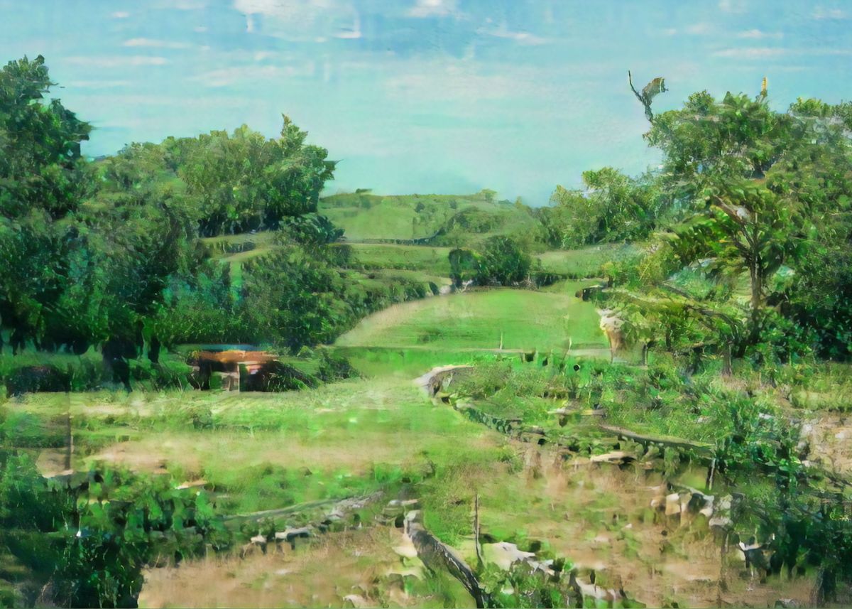 'Green Field' Poster, picture, metal print, paint by lokokina | Displate