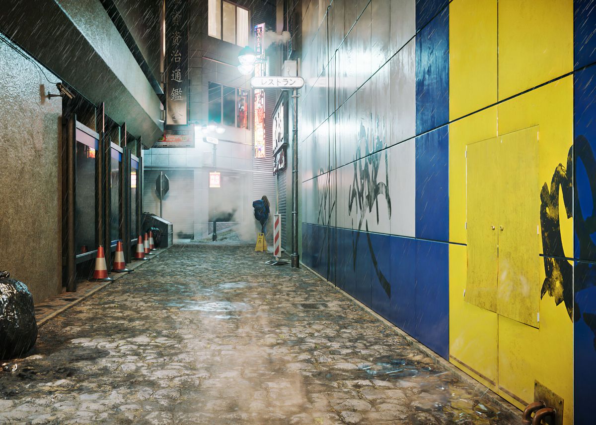 'Sci Fi Alleyway' Poster by Adrian | Displate