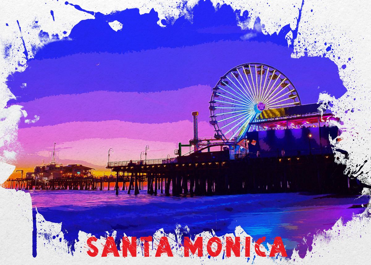 'Santa Monica' Poster, picture, metal print, paint by Anxhela Sufa ...