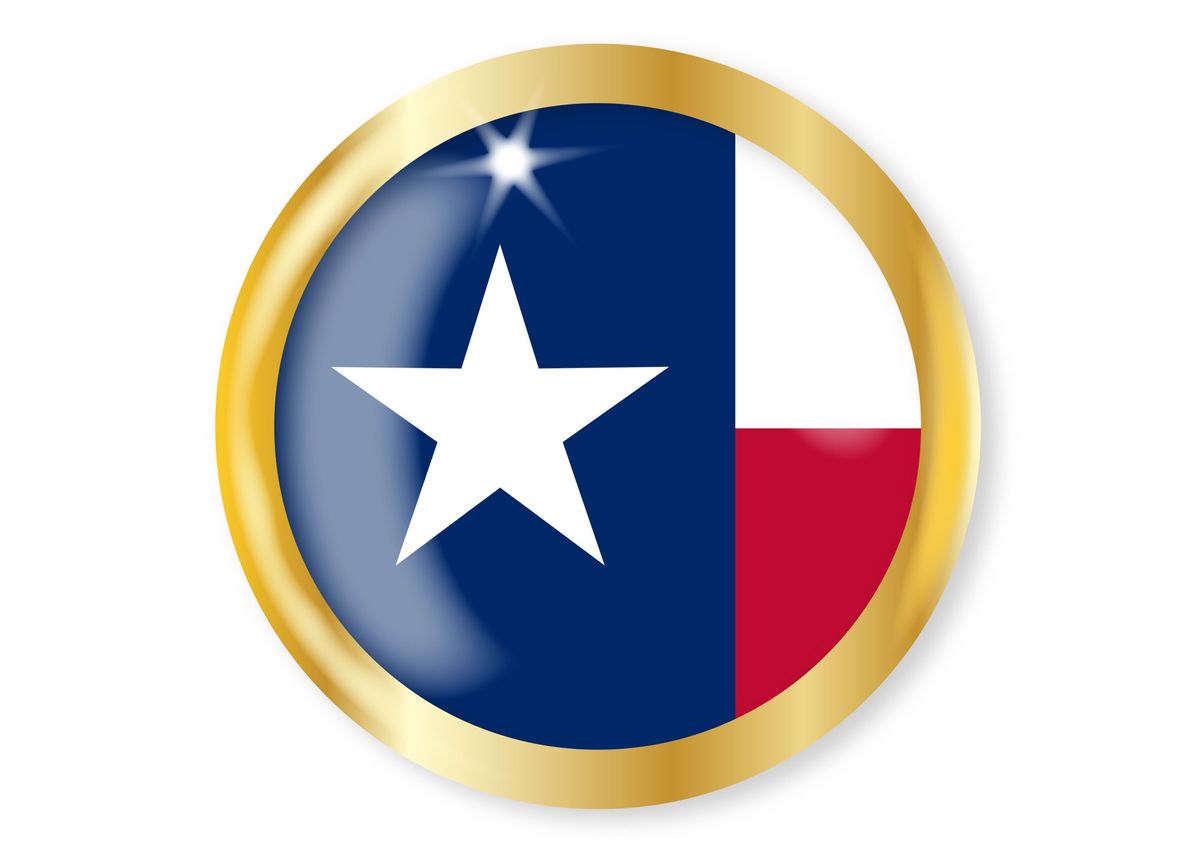'Texas Flag Button' Poster, picture, metal print, paint by HomeStead ...