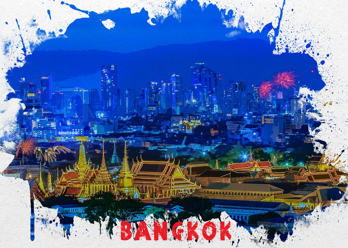 'Bangkok ' Poster, picture, metal print, paint by Anxhela Sufa | Displate