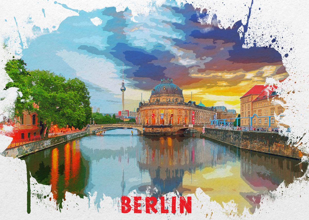 'Berlin' Poster, picture, metal print, paint by Anxhela Sufa | Displate