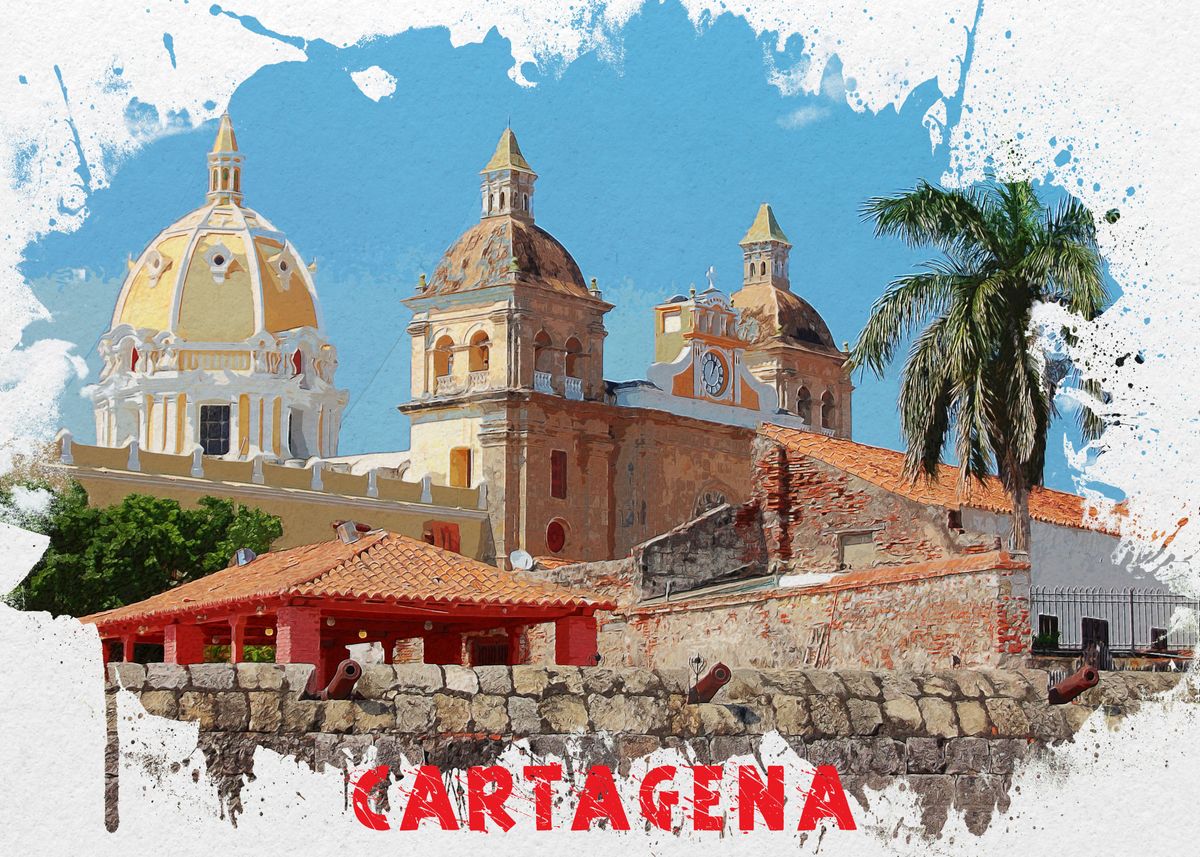 'Cartagena' Poster, picture, metal print, paint by Anxhela Sufa | Displate