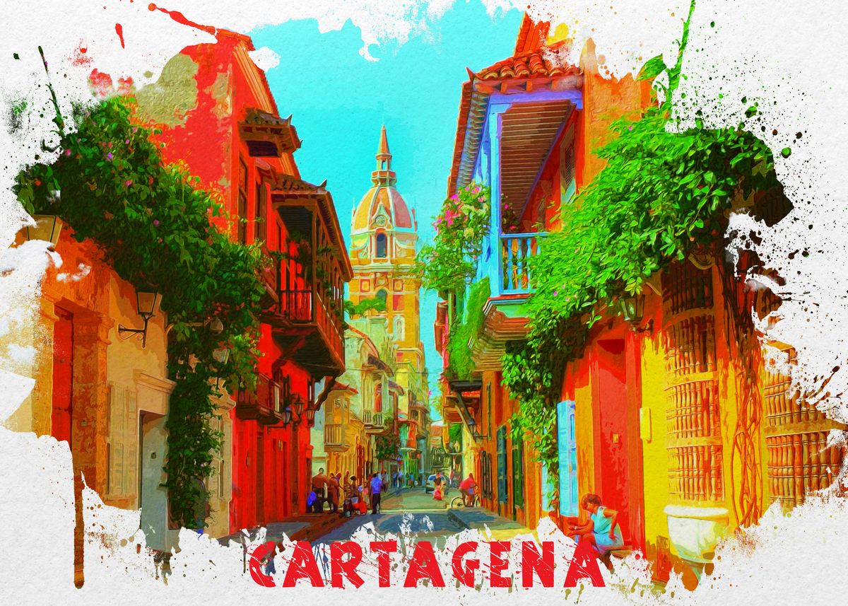 'Cartagena' Poster, picture, metal print, paint by Anxhela Sufa | Displate