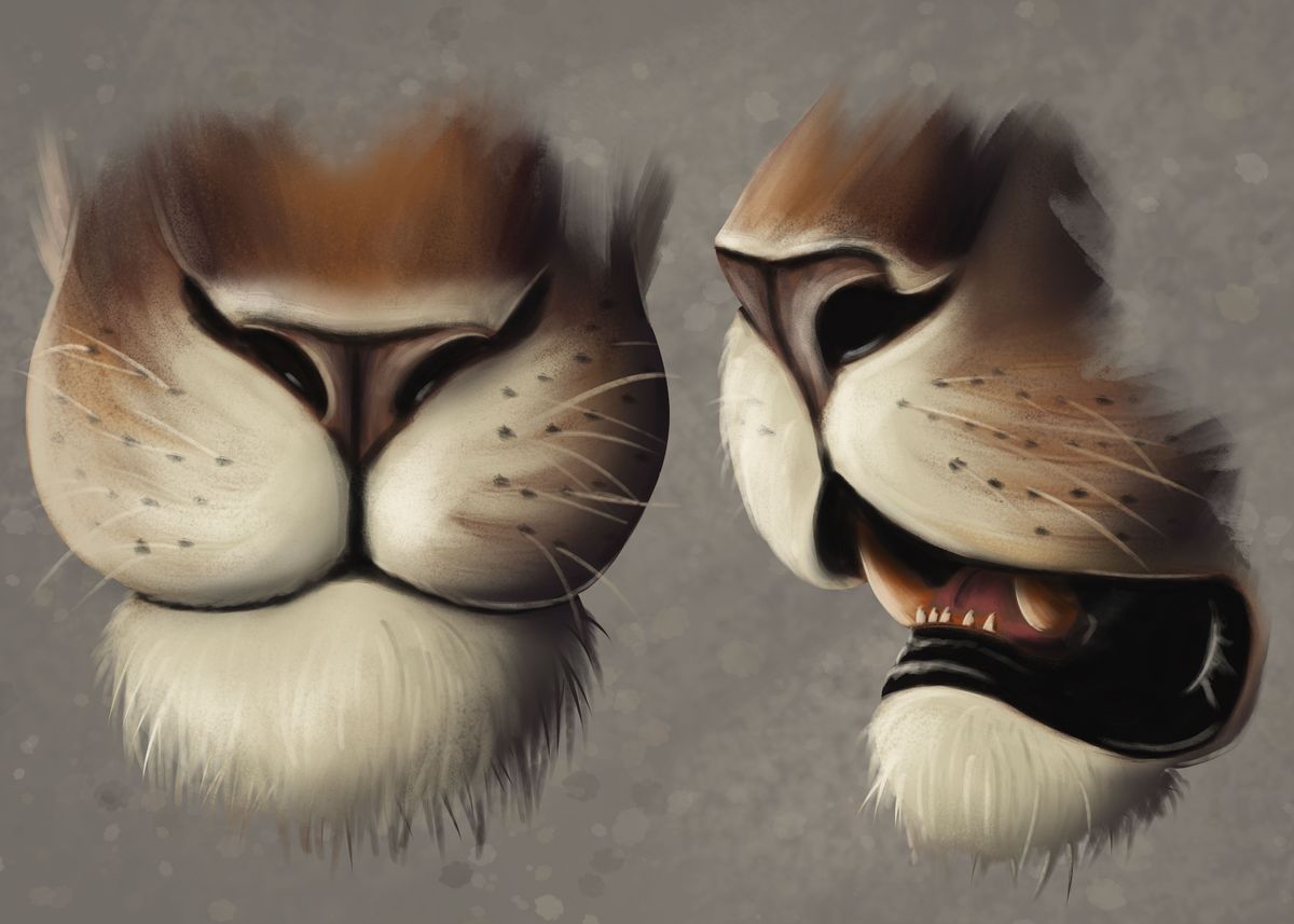 'Lion muzzle closeup' Poster by Tessa Geniets | Displate