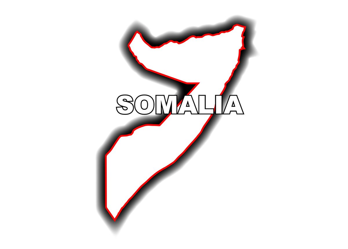 'Outline Map of Somalia' Poster, picture, metal print, paint by ...