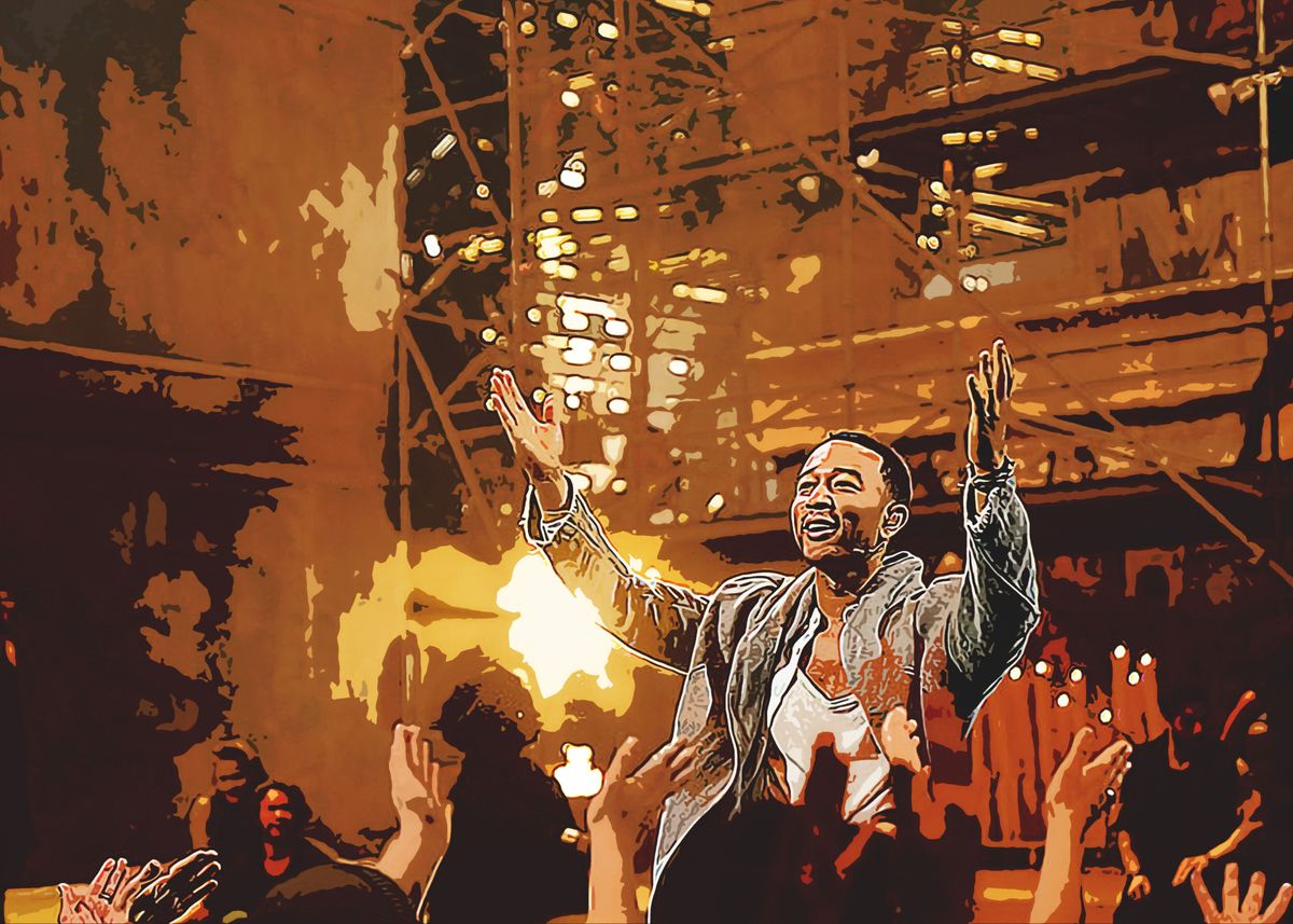 'john legend' Poster, picture, metal print, paint by Thogi Gio | Displate