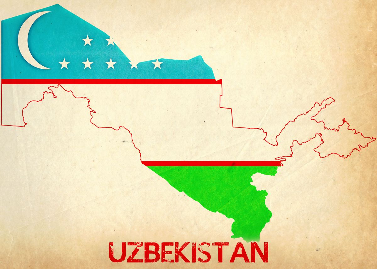 'Uzbekistan' Poster, picture, metal print, paint by Anxhela Sufa | Displate