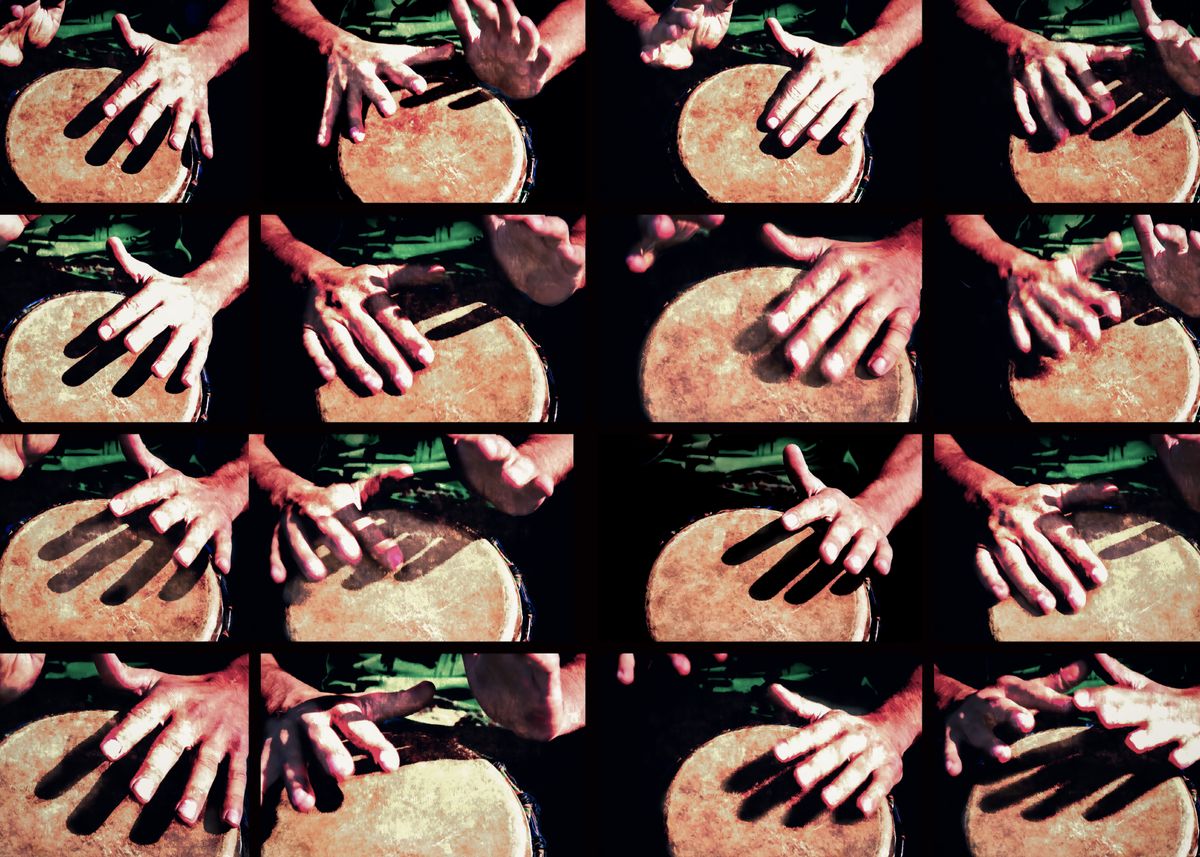'Beating The Drum Collage' Poster, picture, metal print, paint by Art ...