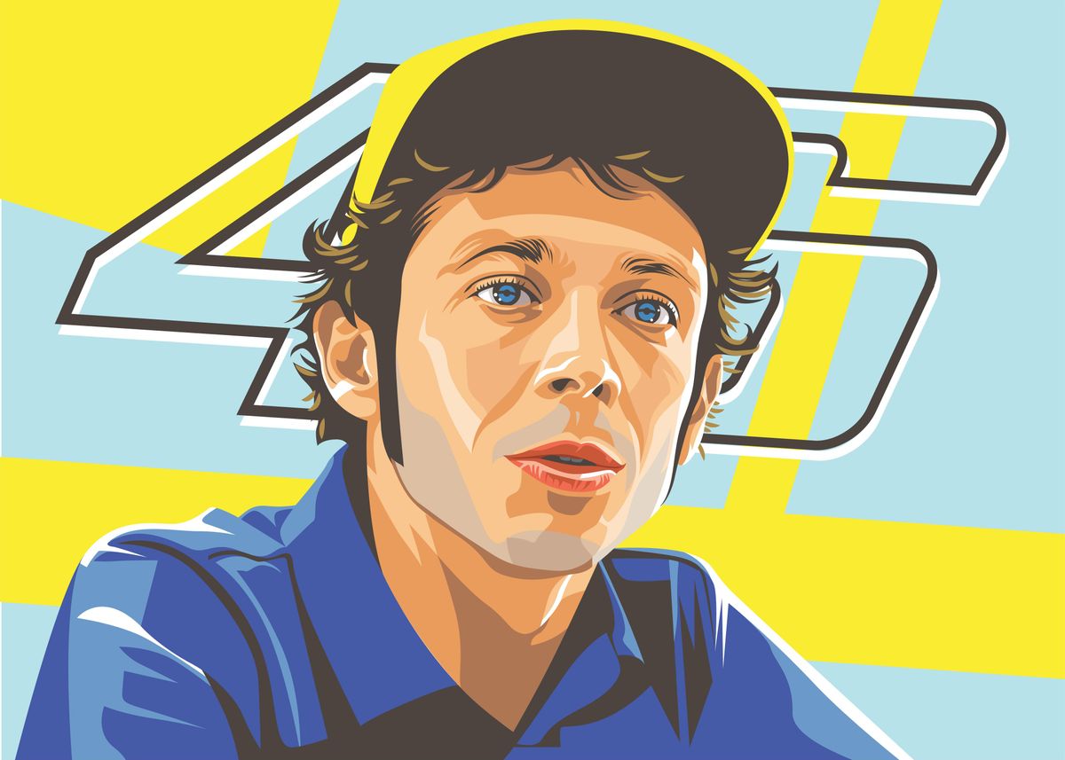 '46 Valentino Rossi' Poster, picture, metal print, paint by Laksana ...