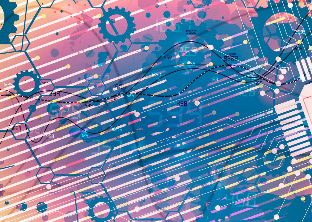 'Conceptual technology illu' Poster, picture, metal print, paint by Vs ...