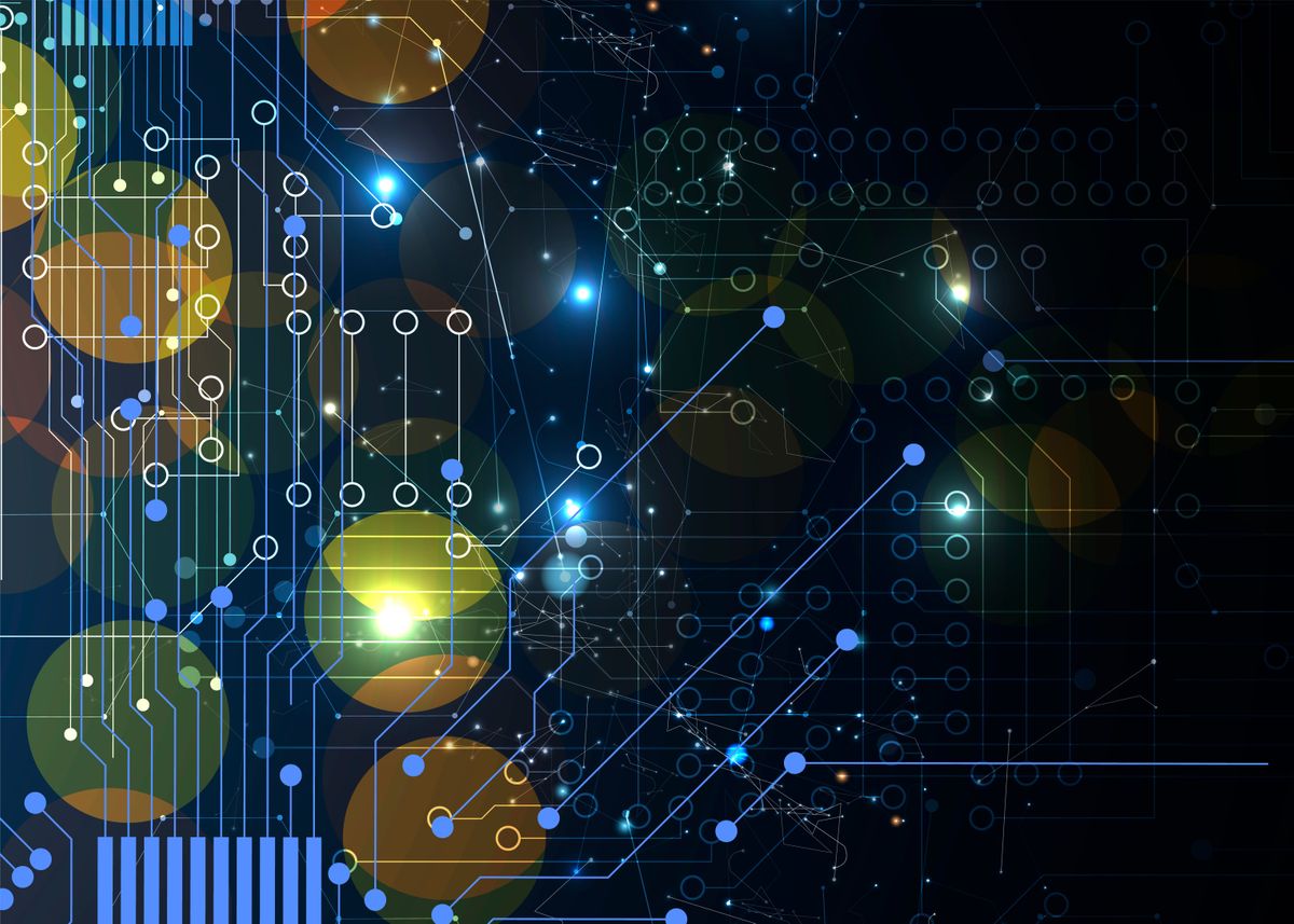 'Abstract circuit board' Poster, picture, metal print, paint by Vs 1489 ...