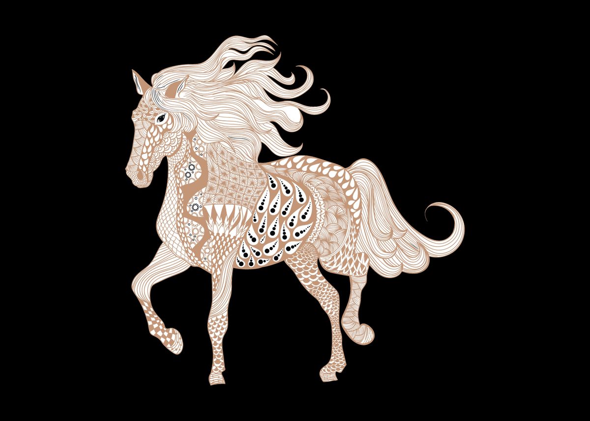 'Zentangle horse' Poster by Sobalvarro | Displate