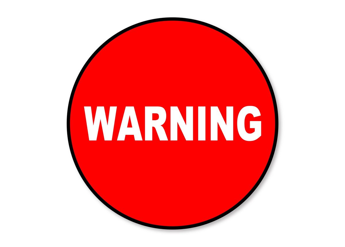 'Circular Warning Sign' Poster, picture, metal print, paint by ...