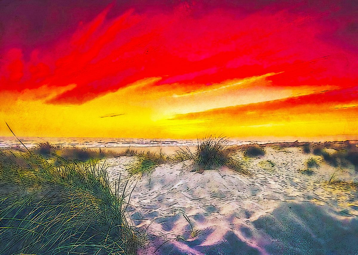 'Oxnard Dunes' Poster, picture, metal print, paint by Aaron Design ...