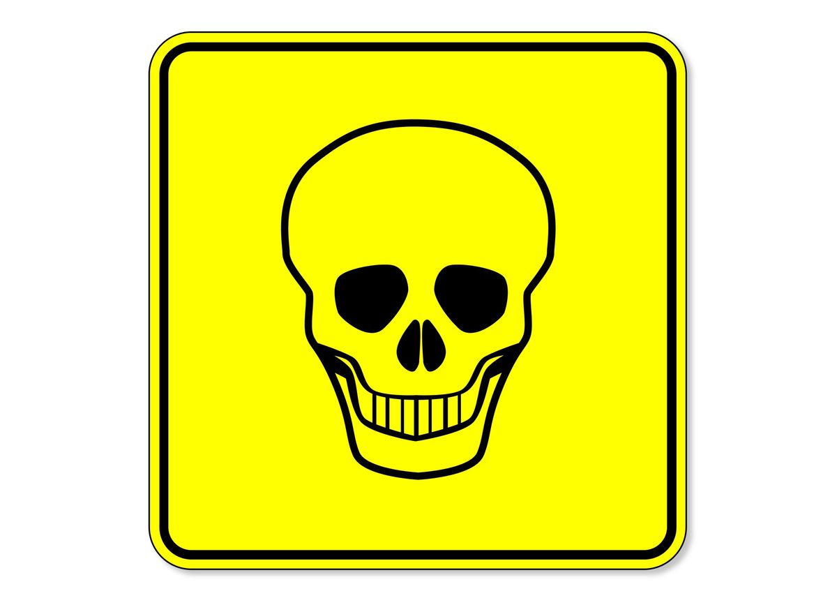 'Skull Warning Sign' Poster, picture, metal print, paint by HomeStead ...
