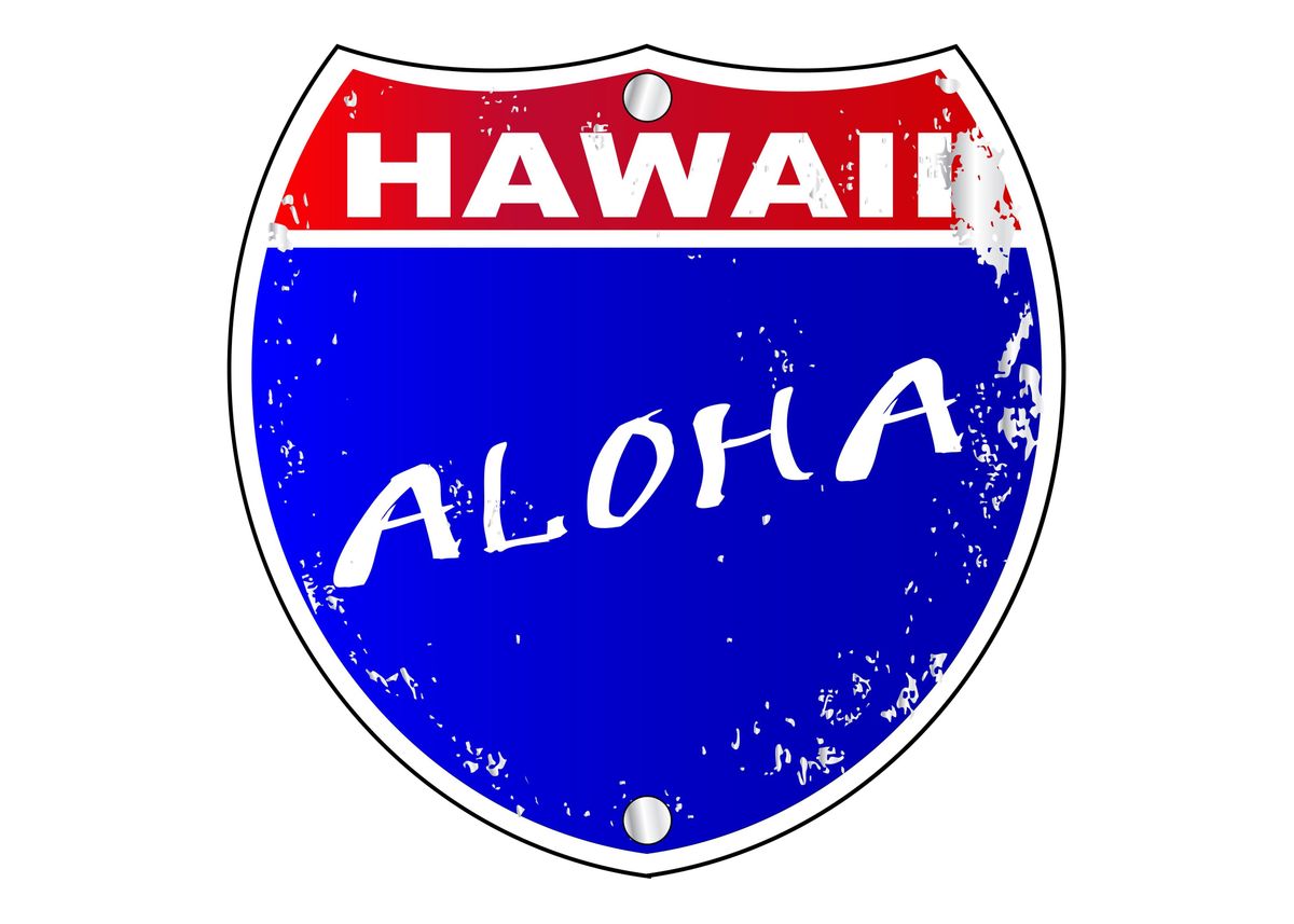 'Hawaii Interstate Sign' Poster, picture, metal print, paint by ...