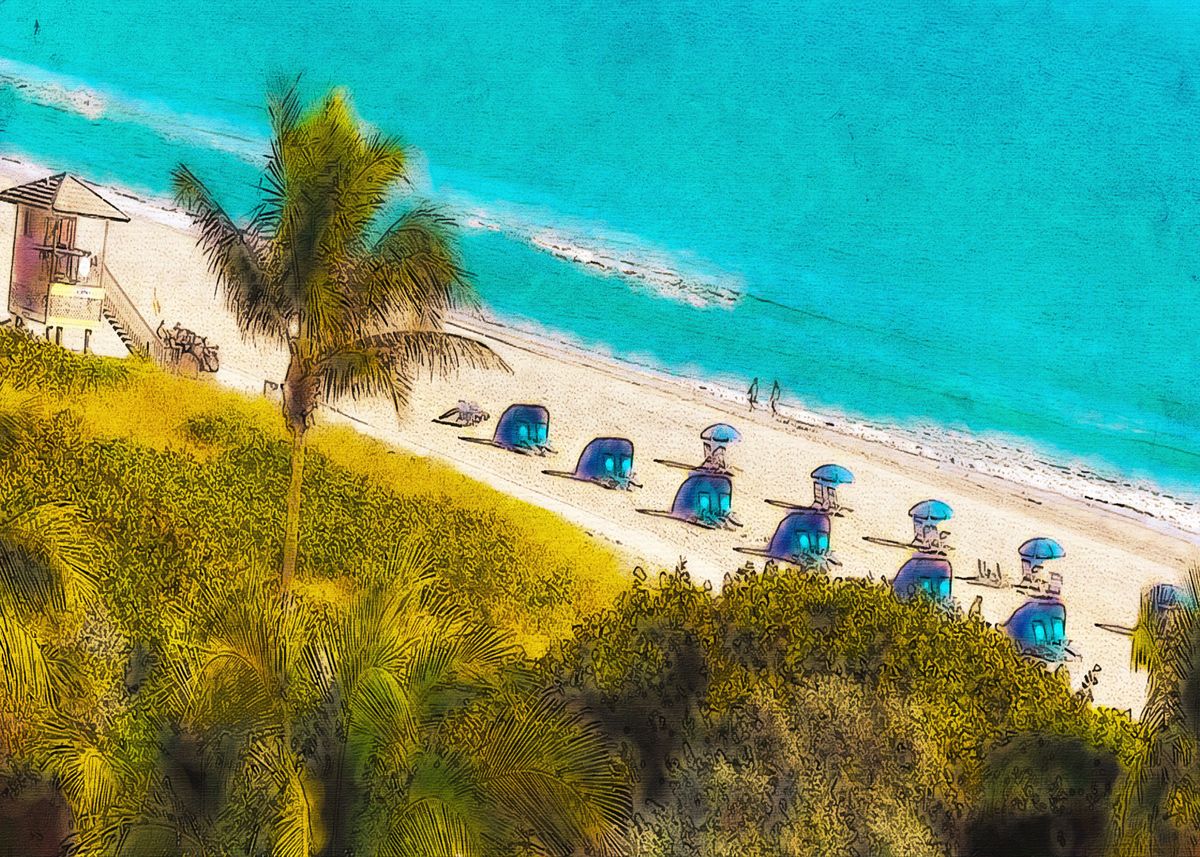 'Delray Beach' Poster, picture, metal print, paint by Aaron Design ...