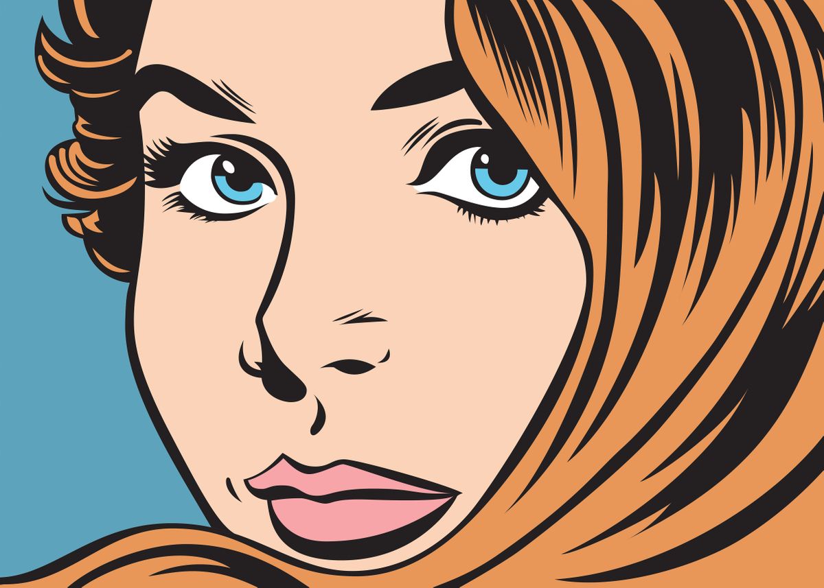 'Comic Pop Girl Art' Poster, picture, metal print, paint by Pop Posters ...